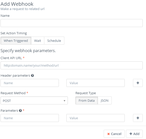 Send http calls based on Webhooks