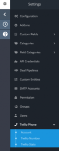 Twilio configuration in Flexie CRM